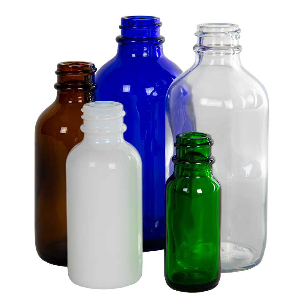 Glass Boston Round Bottles Us Plastic Corp