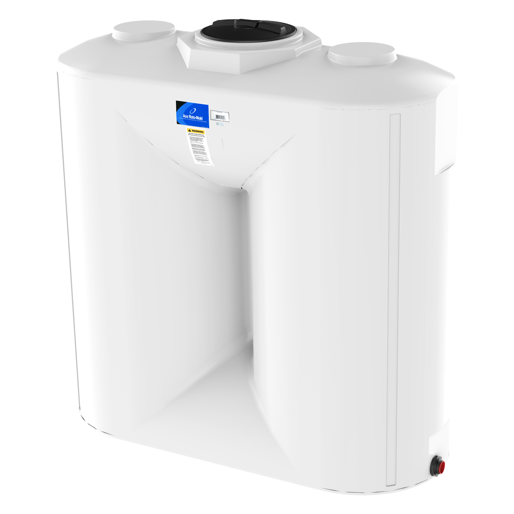 750 Gallon White Flat Bottom Utility Tank with 16" Lid & 2" Fitting ...