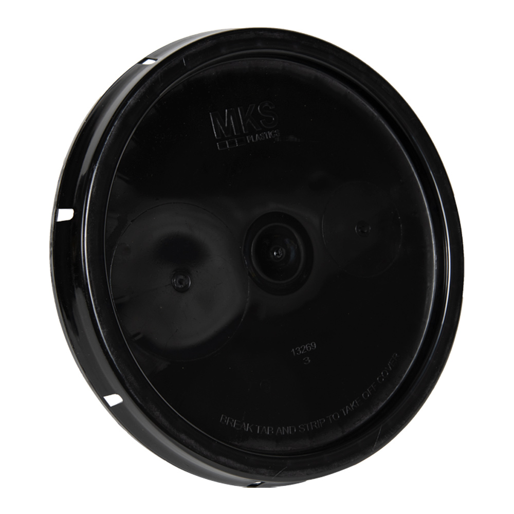 Black Solid Tear Tab Bucket Lid | U.S. Plastic Corp.