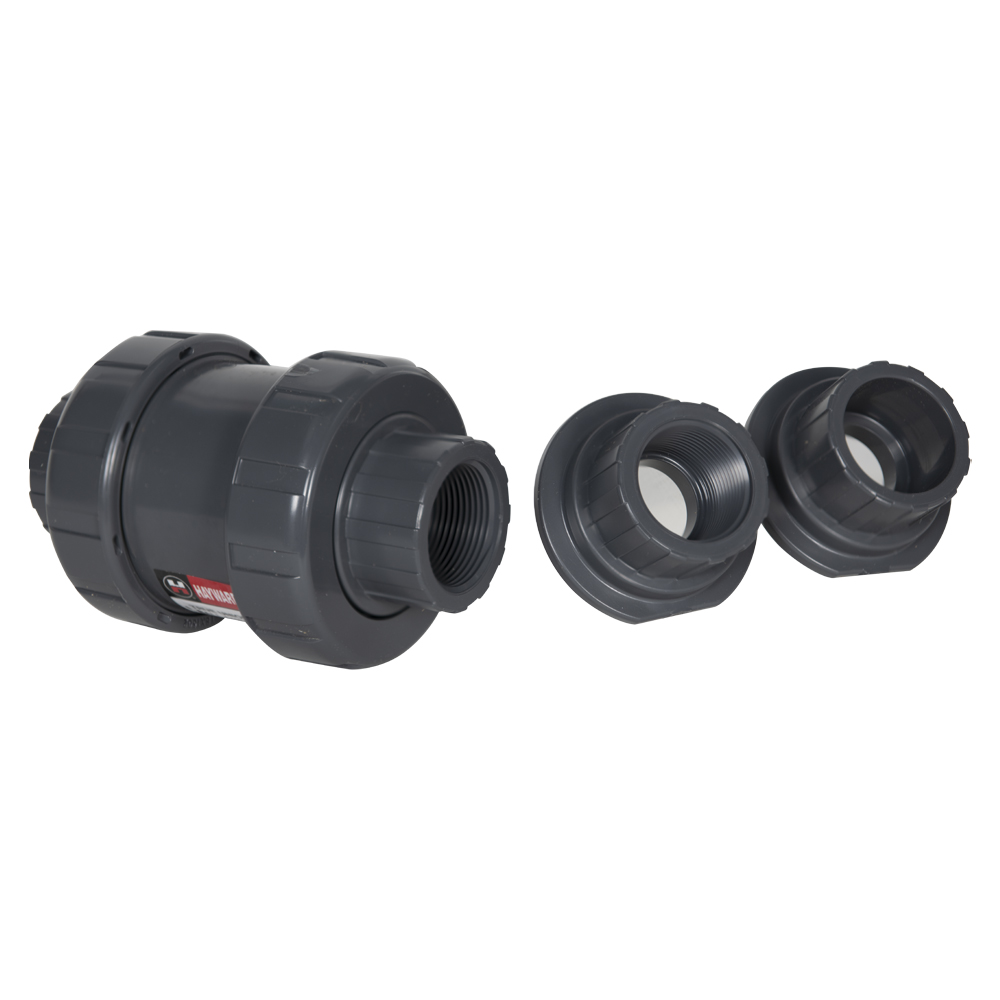 1-1/2" Threaded/Socket TC Series PVC True Union Ball Check Valve | U.S ...
