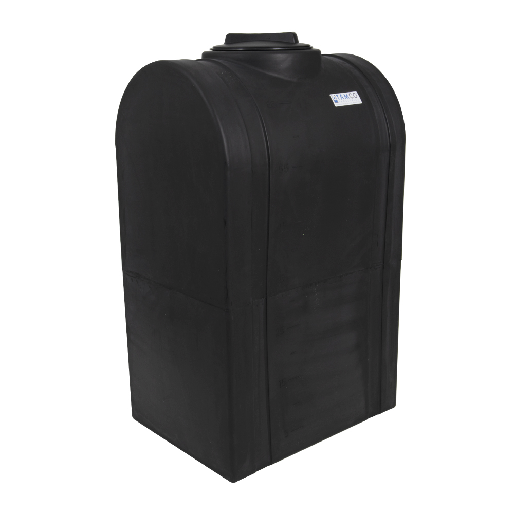 65 Gallon Black Tamco® Loaf Tank with 8" Gasketed Lid & 3/4" End ...