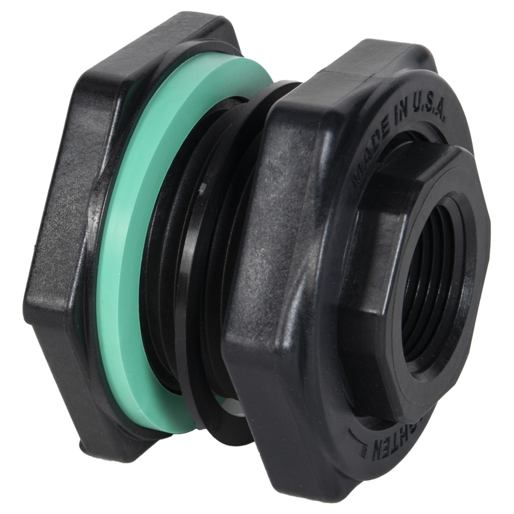 1" Polypropylene Loose Tank Fitting with Viton™ Gasket | U.S. Plastic Corp.