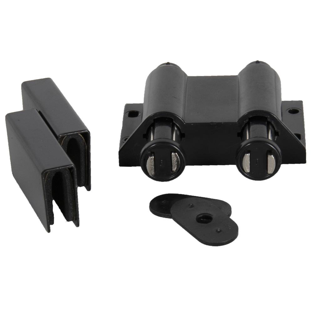 4 lb. Pull Round Black Plastic Double Barrel Magnetic Catch | U.S ...