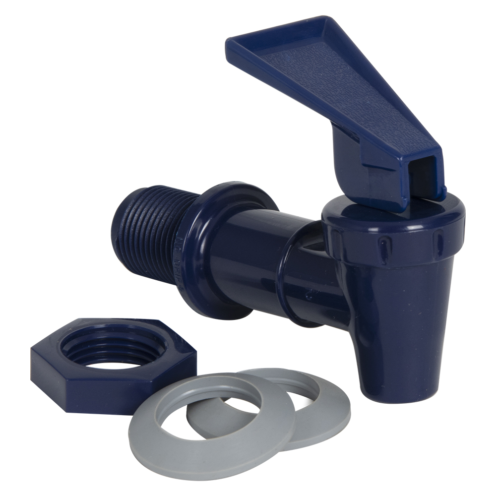 Blue Antimicrobial HFSLT Faucet 3/4"-16 UNF 1" Long | U.S. Plastic Corp.