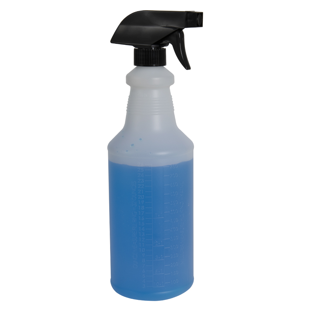 32 oz. Natural HDPE Spray Bottle with 28/400 Color-Coded Food-Grade ...