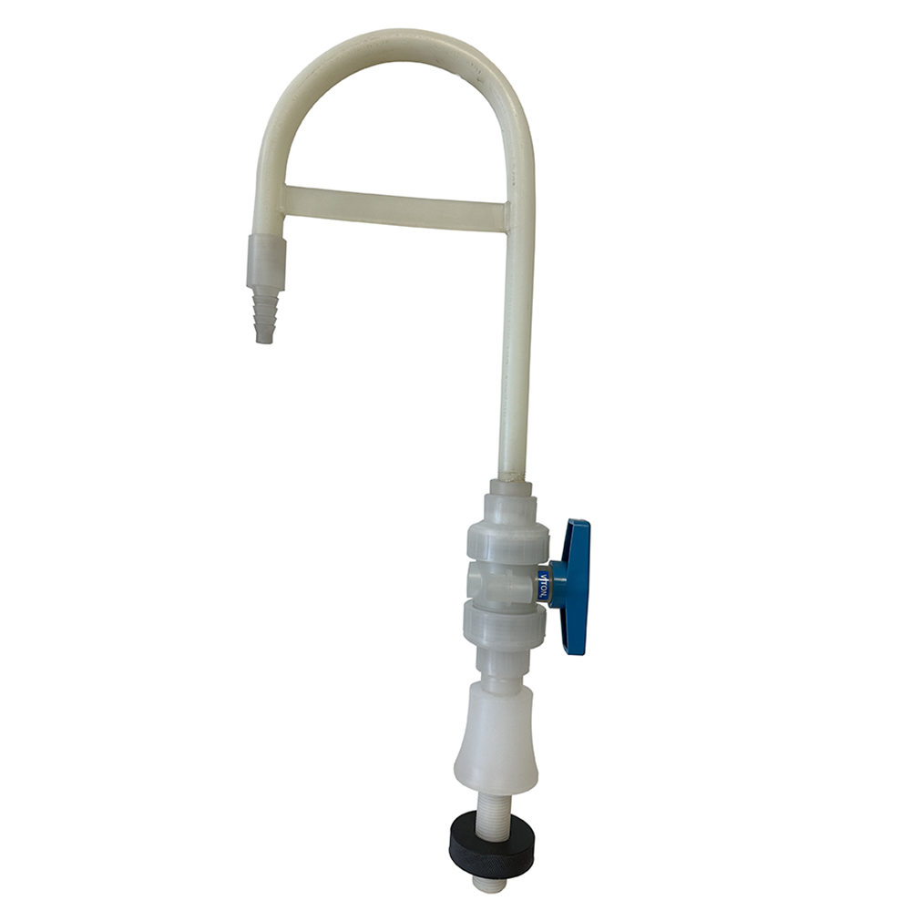 1/2" Deck Mount Natural Polypropylene Gooseneck Faucet with True Union ...