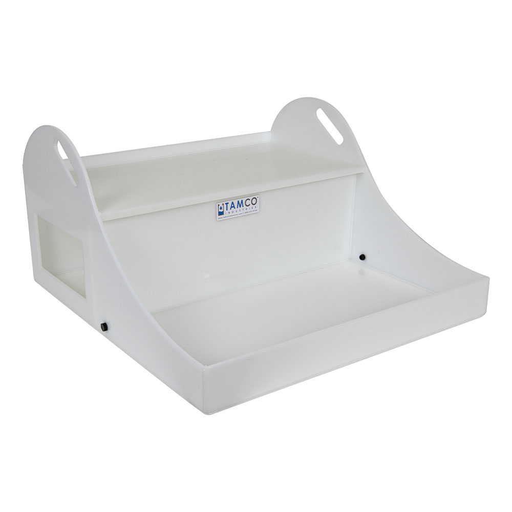 HDPE Carboy Spill Containment Shelf Tray with (2) 1/4" NPT Plugs & 1/2 ...