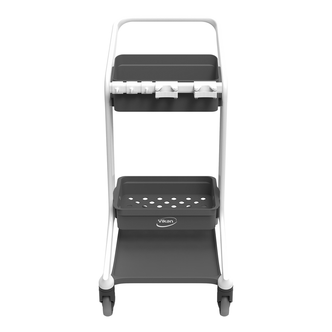 White Vikan® HyGo Mobile Cleaning Station Cart | U.S. Plastic Corp.