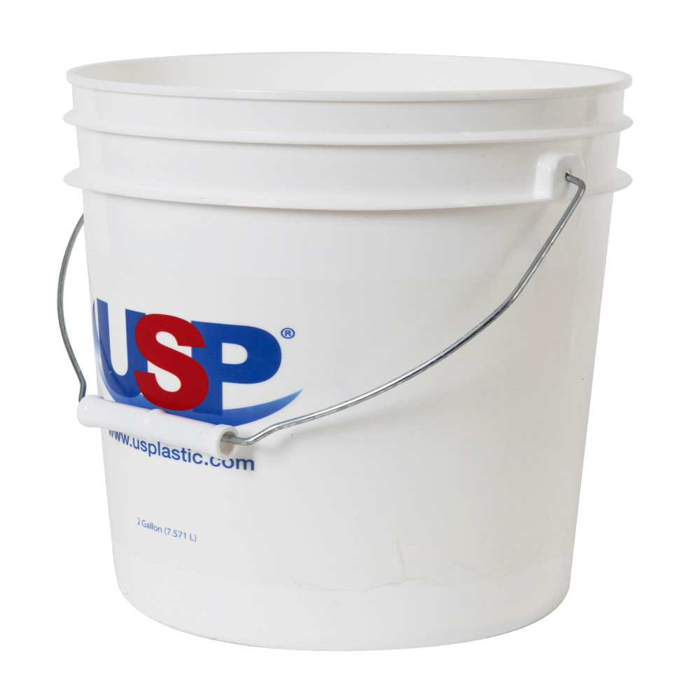 2 Gallon White HDPE USP Premium Bucket | U.S. Plastic Corp.