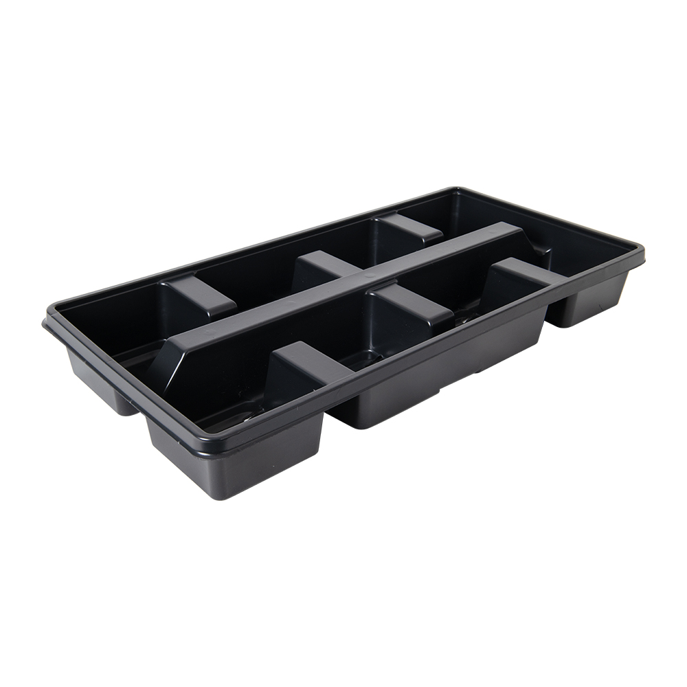 8-Place Black Plastic Filling Tray for 2 Qt. JanorPot® Square Plant ...