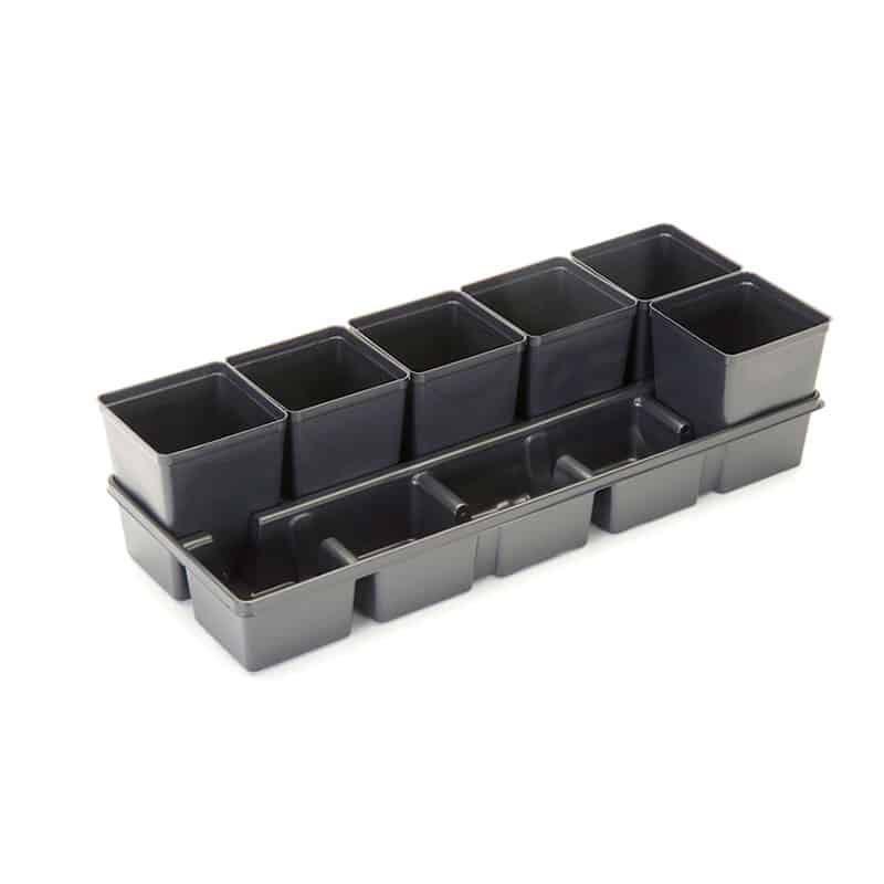 10-Place Black Plastic Filling Tray for 1 Qt. NuPot™ Square Plant Pots ...