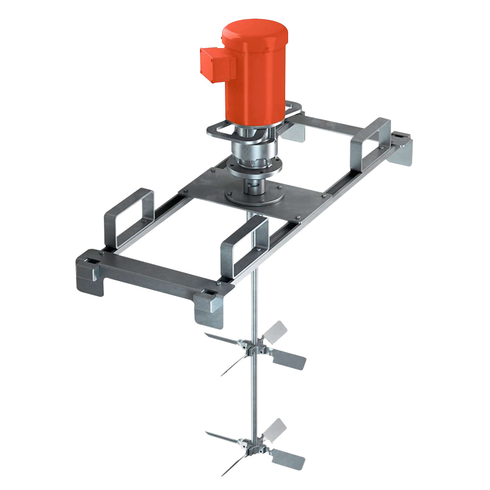 Dynamix 0.5 HP TEFC Electric Gear-Drive Bridgemount Tote Mixer with 1" Dia. x 36" L Shaft & Dual ...