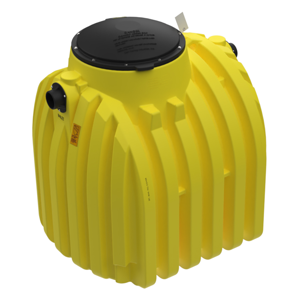 750 Gallon Yellow Single Compartment Loaf Septic Tank with 24" Locking ...
