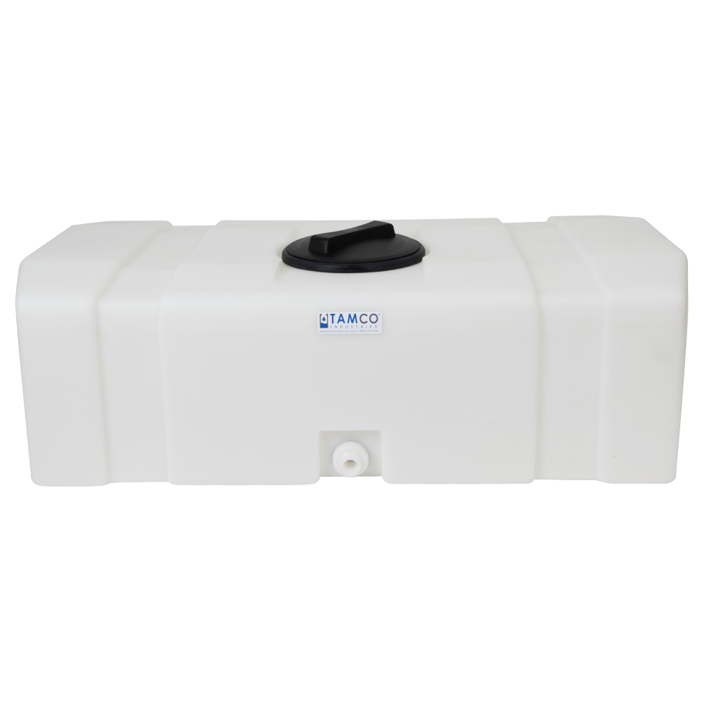 50 Gallon Natural LLDPE Tamco® Rectangular Low-Profile Graduated Tank ...