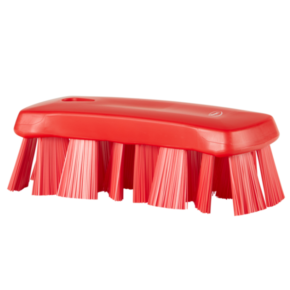 Red Polypropylene Vikan® UST Hand Brush with Stiff Polyester Bristles ...