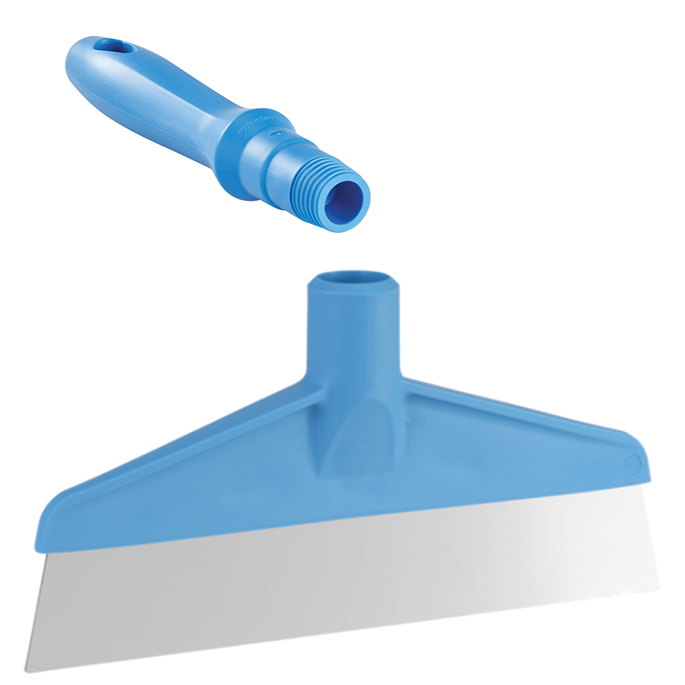 Blue Polypropylene Vikan® Table & Floor Scraper with Stainless Steel ...
