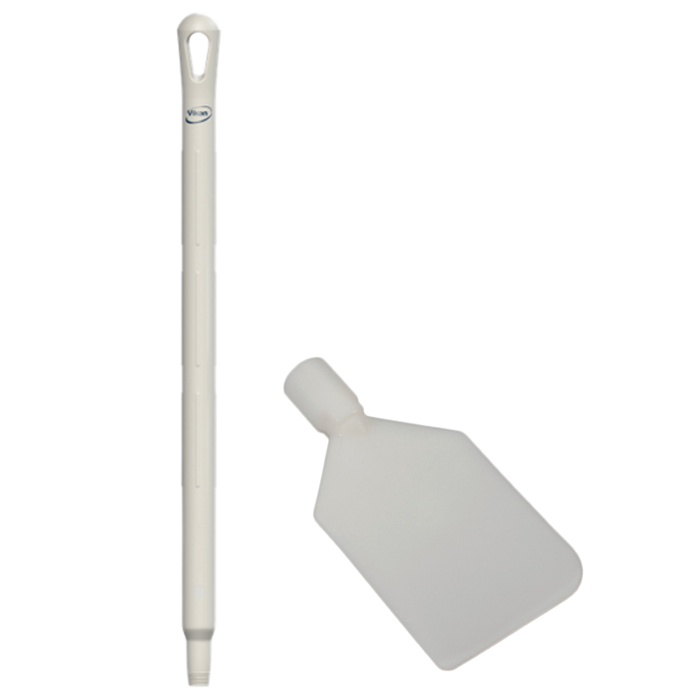 White LDPE Vikan® Flexible Paddle Scraper with 25.6" White Ultra ...
