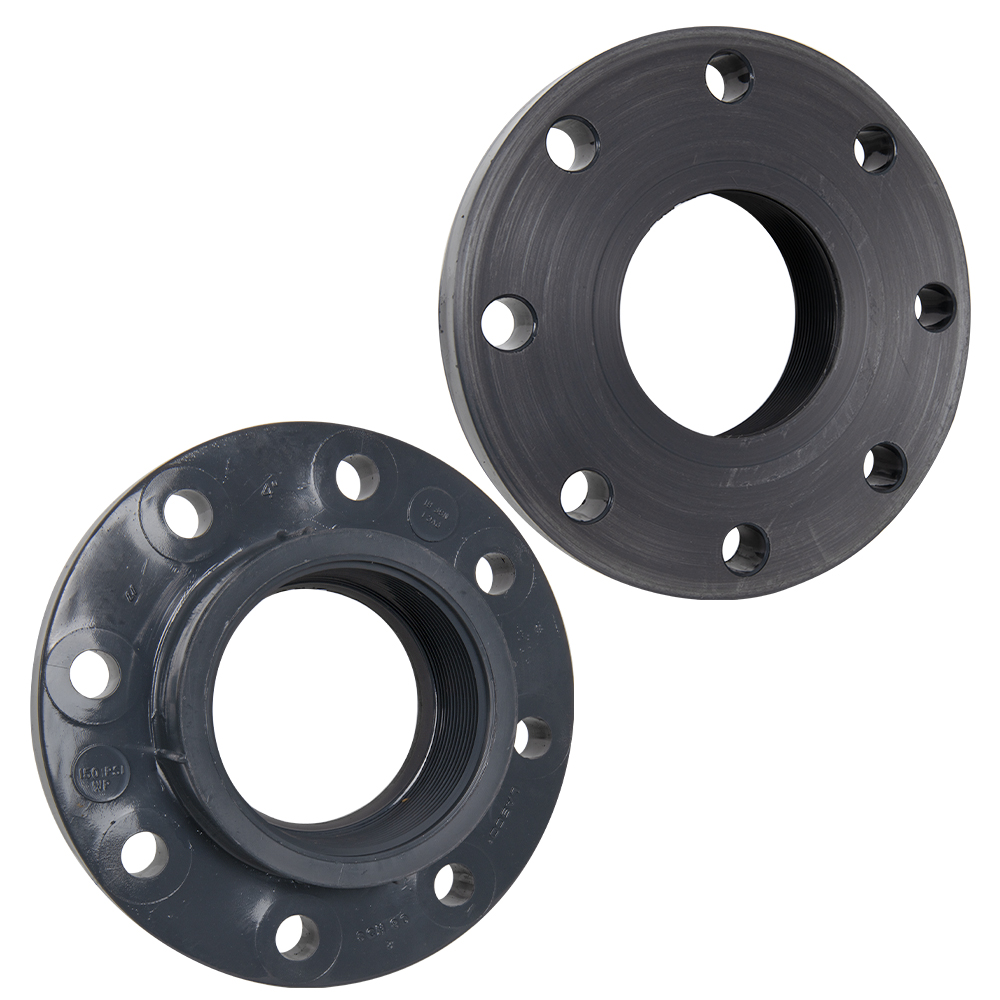4" Schedule 80 Gray PVC Threaded 150 lb. Companion Flange | U.S ...