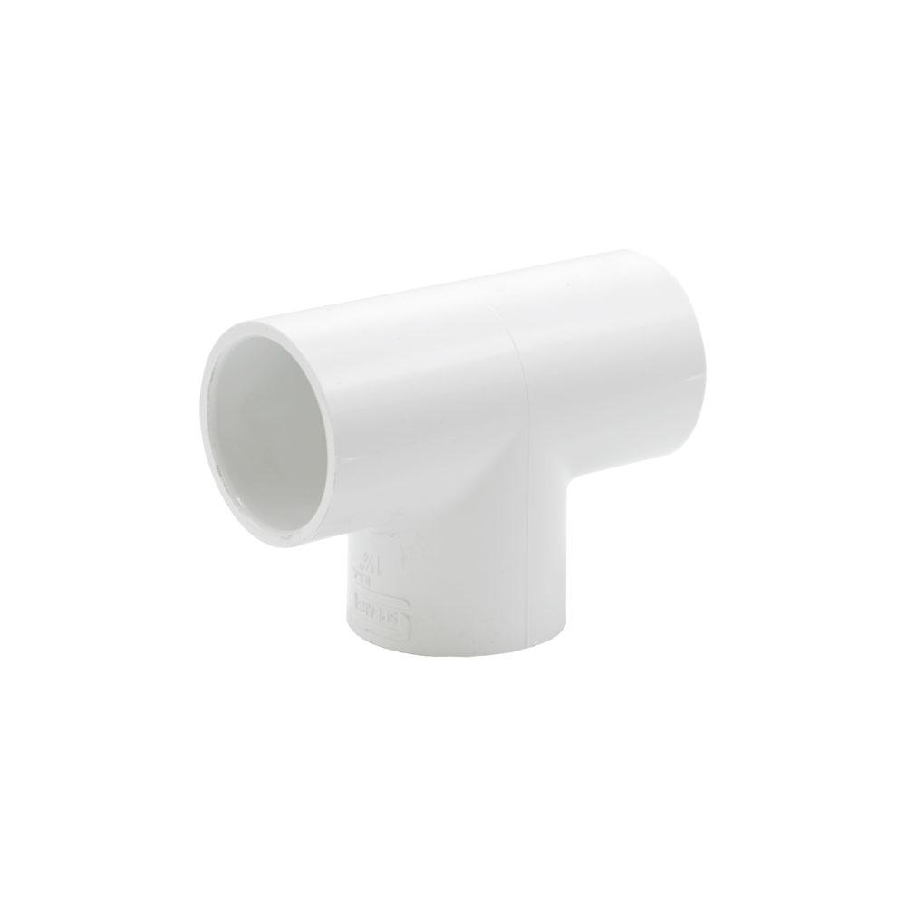 1-1/4" Schedule 40 White PVC Socket Tee | U.S. Plastic Corp.