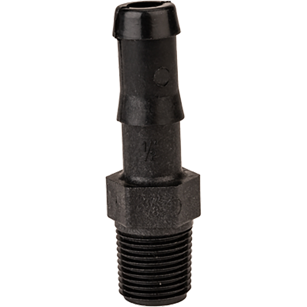 3/8" MNPT x 1/2" Hose Barb Banjo® Black Fiberglass-Reinforced ...