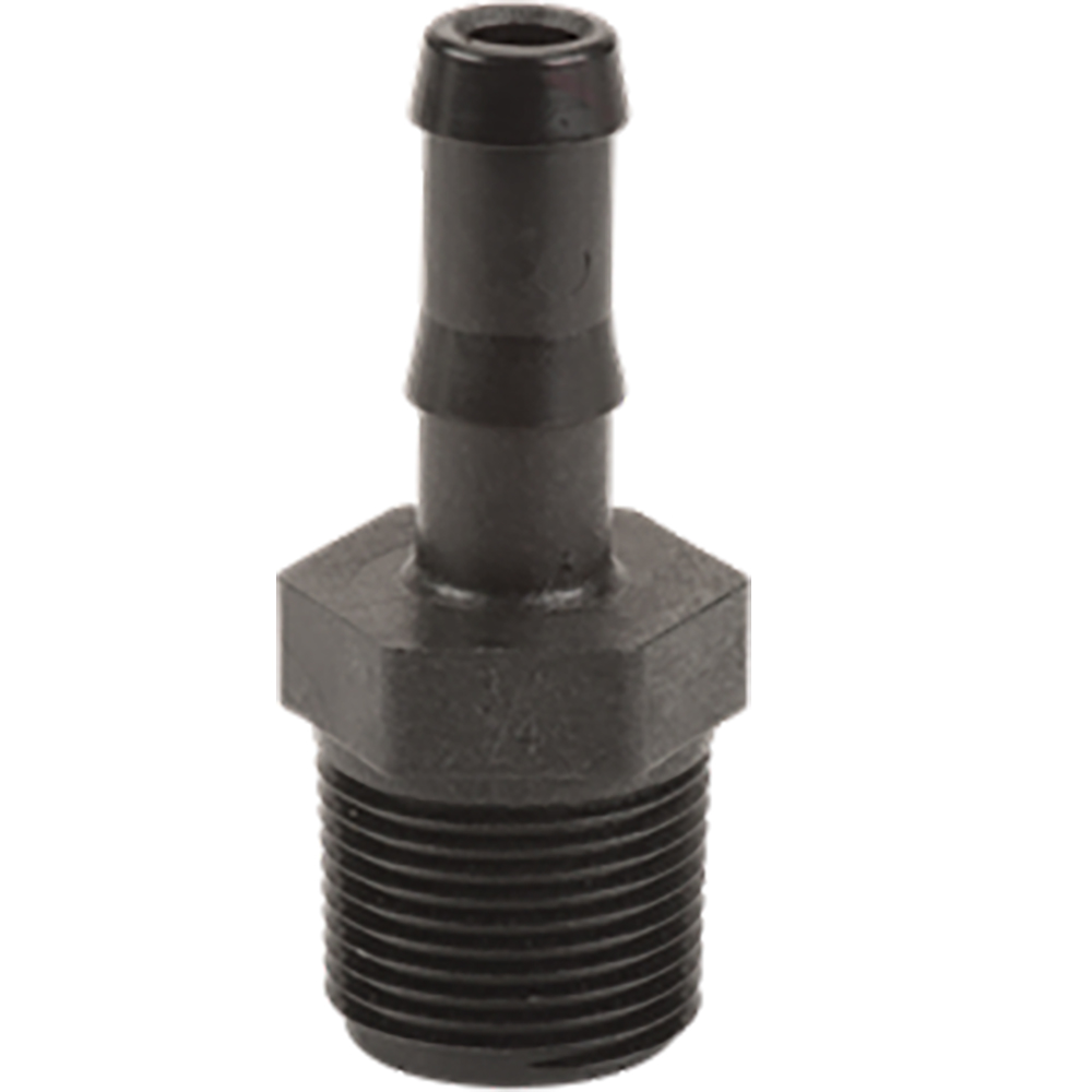 3/4" MNPT x 1/2" Hose Barb Banjo® Black Fiberglass-Reinforced ...