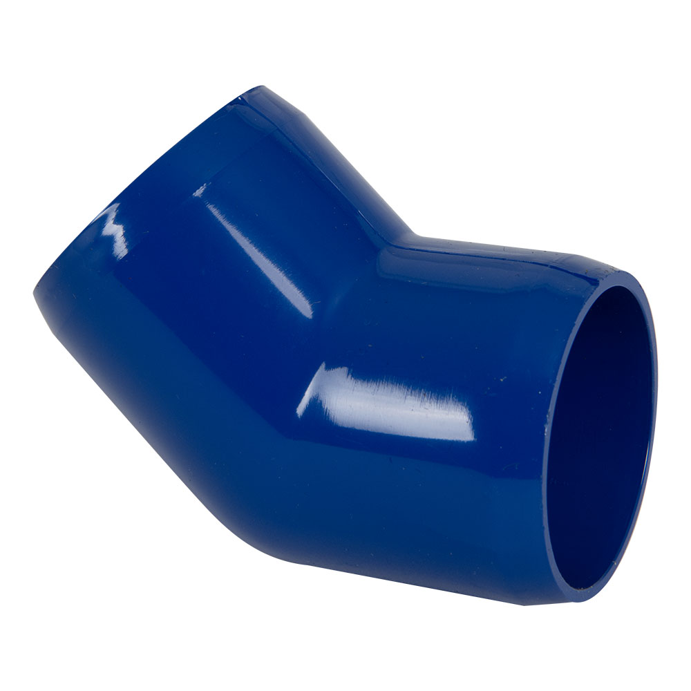 1-1/4" Schedule 40 Blue PVC Furniture-Grade Socket 45° Elbow | U.S ...
