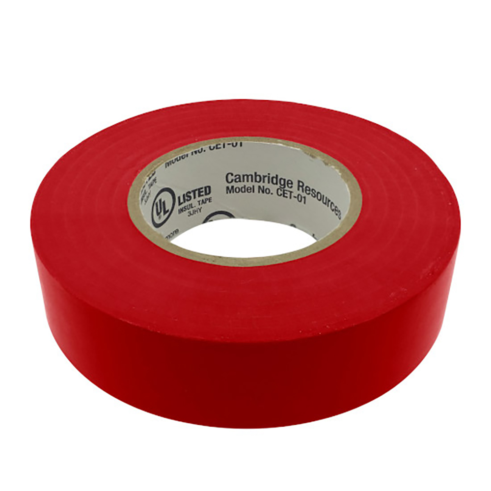 3/4" W x 22 Yd. L x 7 mil Thick Red Vinyl Electrical Tape - Package of ...