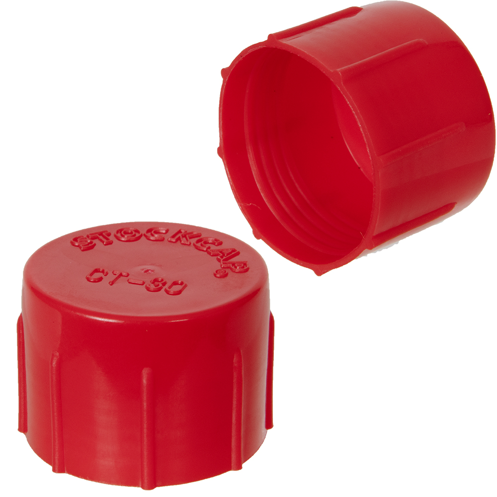 3/4" NPT Red LDPE Threaded Cap - 1.038" Cap ID x 0.75" Inside L ...