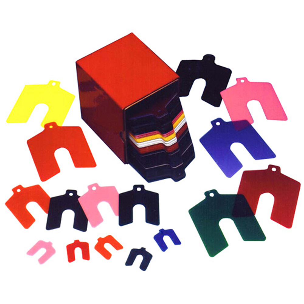 0.003" x 2" x 2" Green Polyester Slotted Shim - Package of 20 | U.S ...