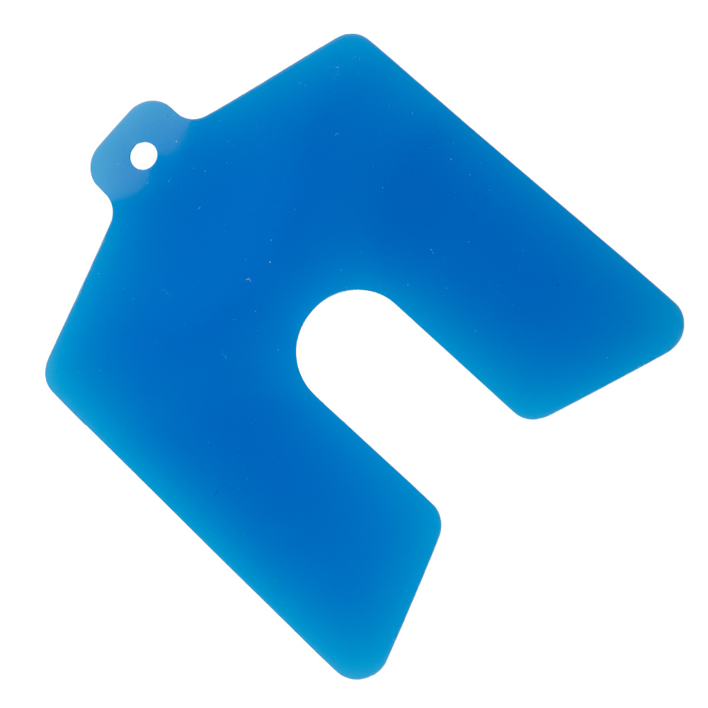 0.005" x 1" x 1" Blue Polyester Slotted Shim - Package of 20 | U.S ...