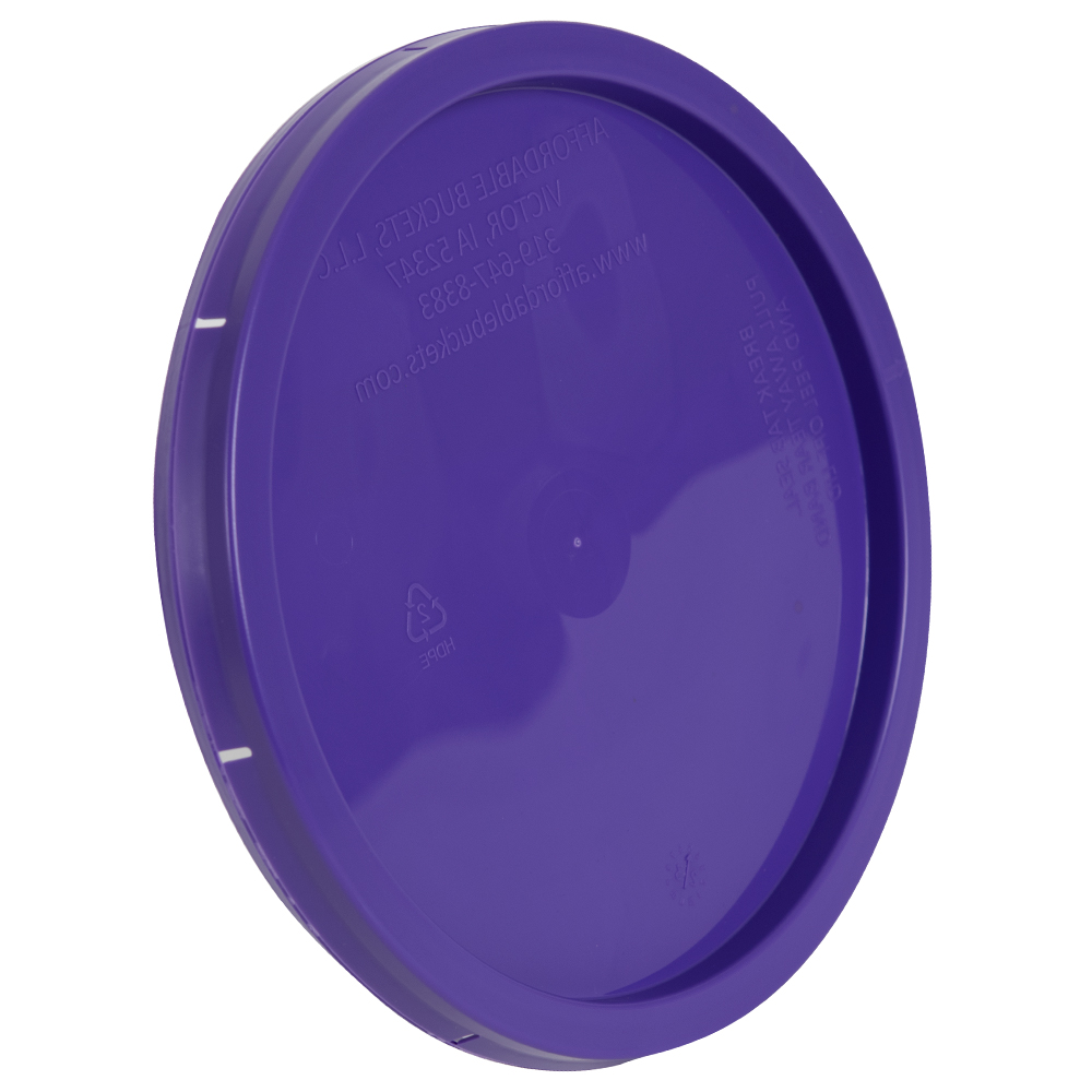 2 Gallon Purple HDPE Economy Round Bucket Lid with Tear Tab | U.S ...