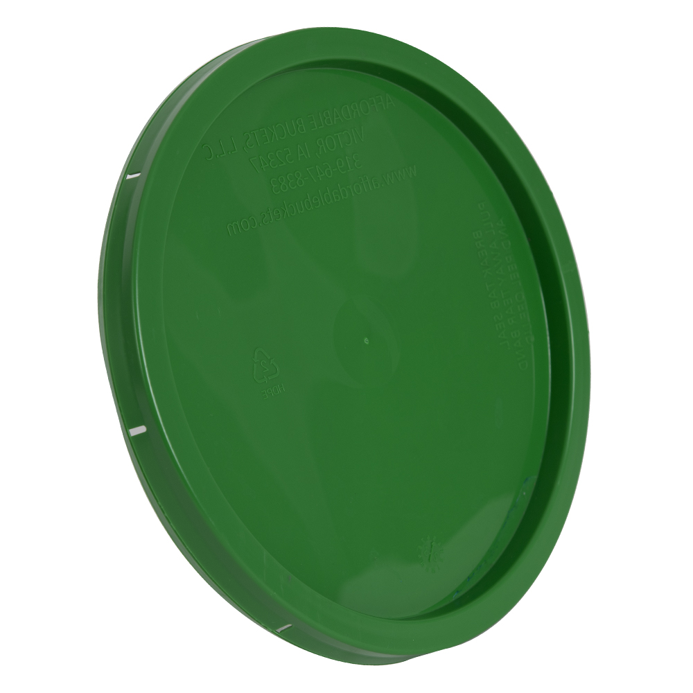 2 Gallon Green HDPE Economy Round Bucket Lid with Tear Tab | U.S ...