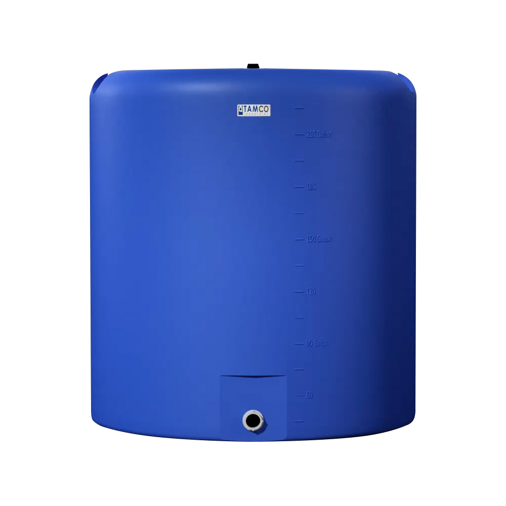 210 Gallon Tamco® Vertical Blue PE Tank with 8" Lid & 2" Fitting - 40 ...