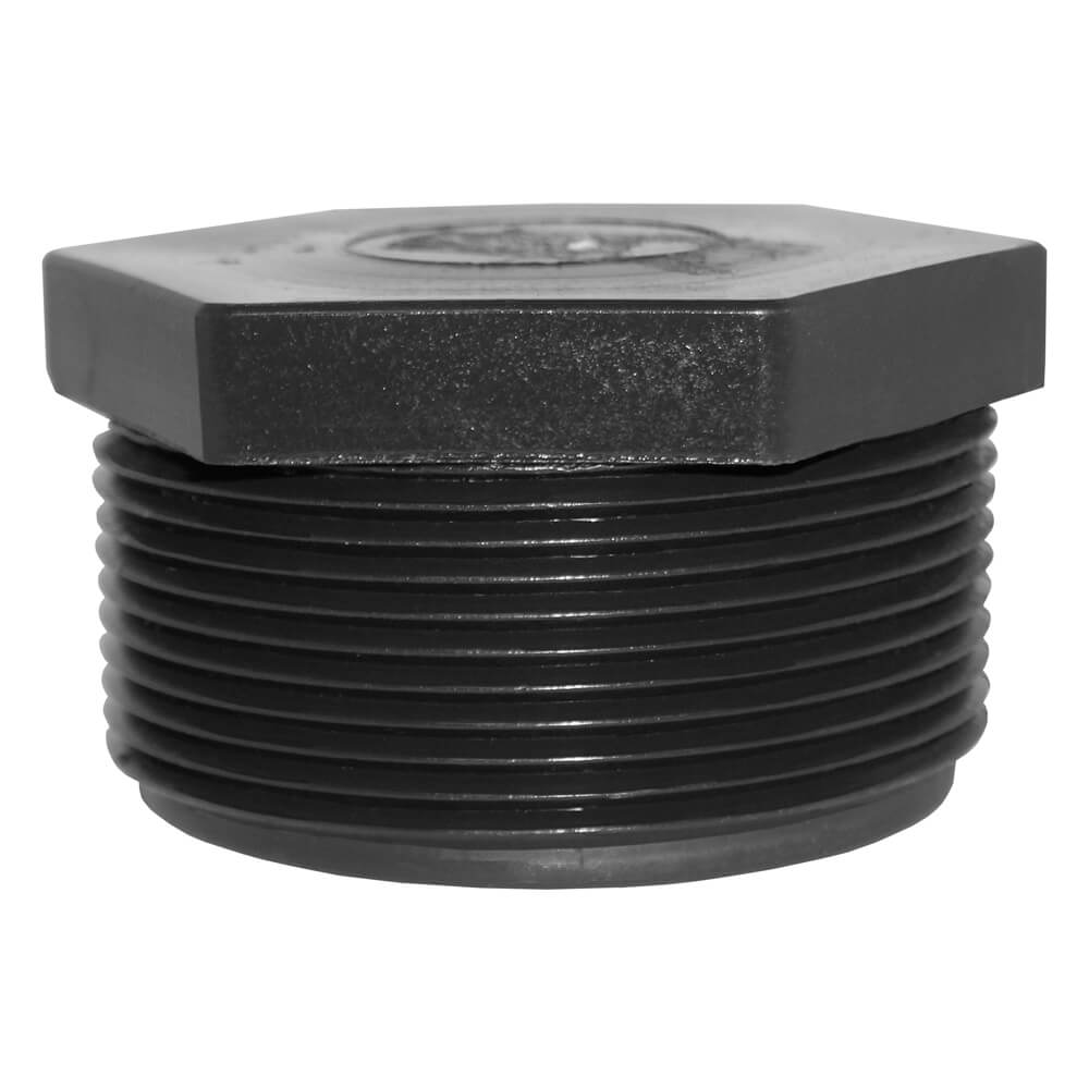 3/4" MGHT Black Polypropylene Plug | U.S. Plastic Corp.