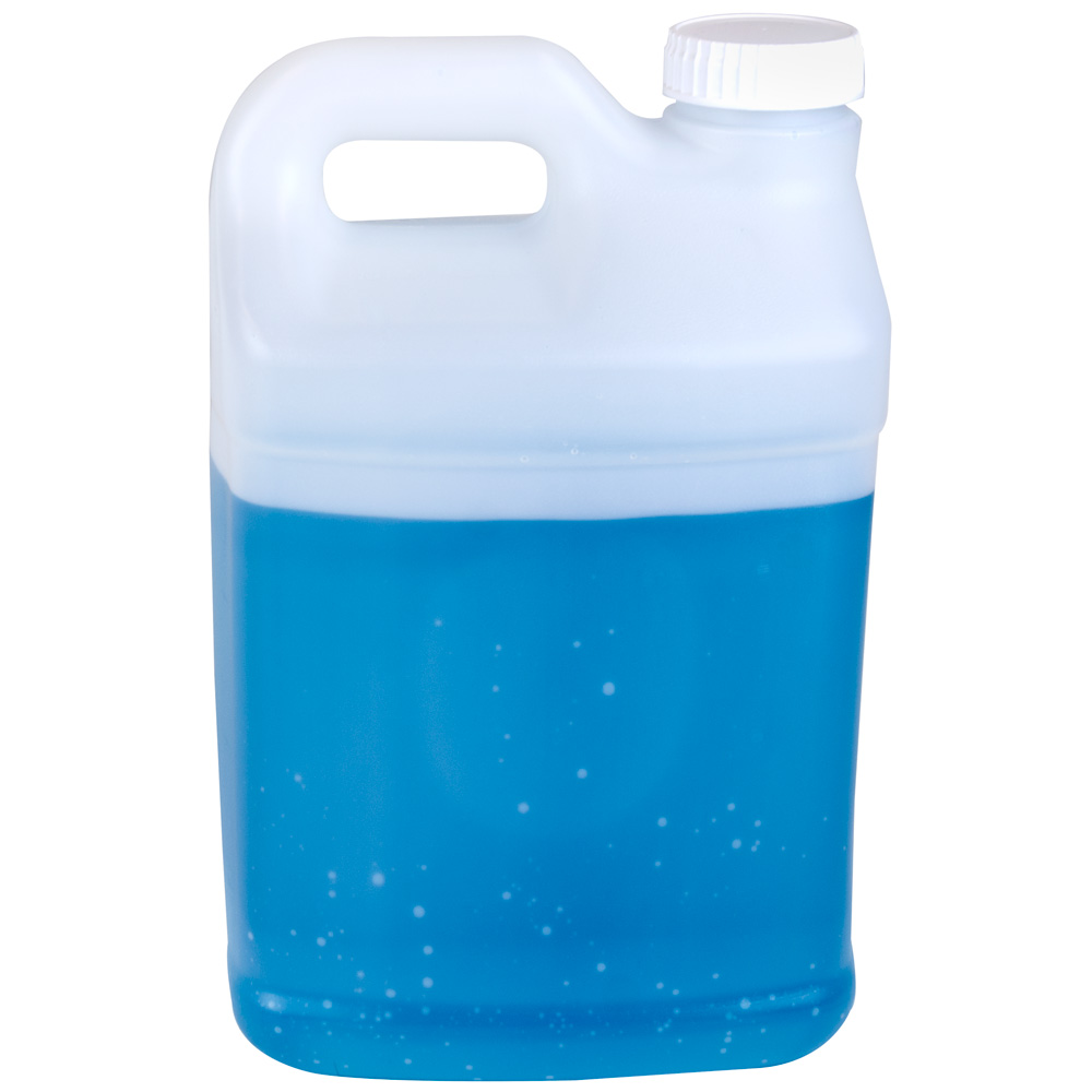 2-1/2 Gallon Natural HDPE F-Style Jug with 63mm White Polypropylene ...