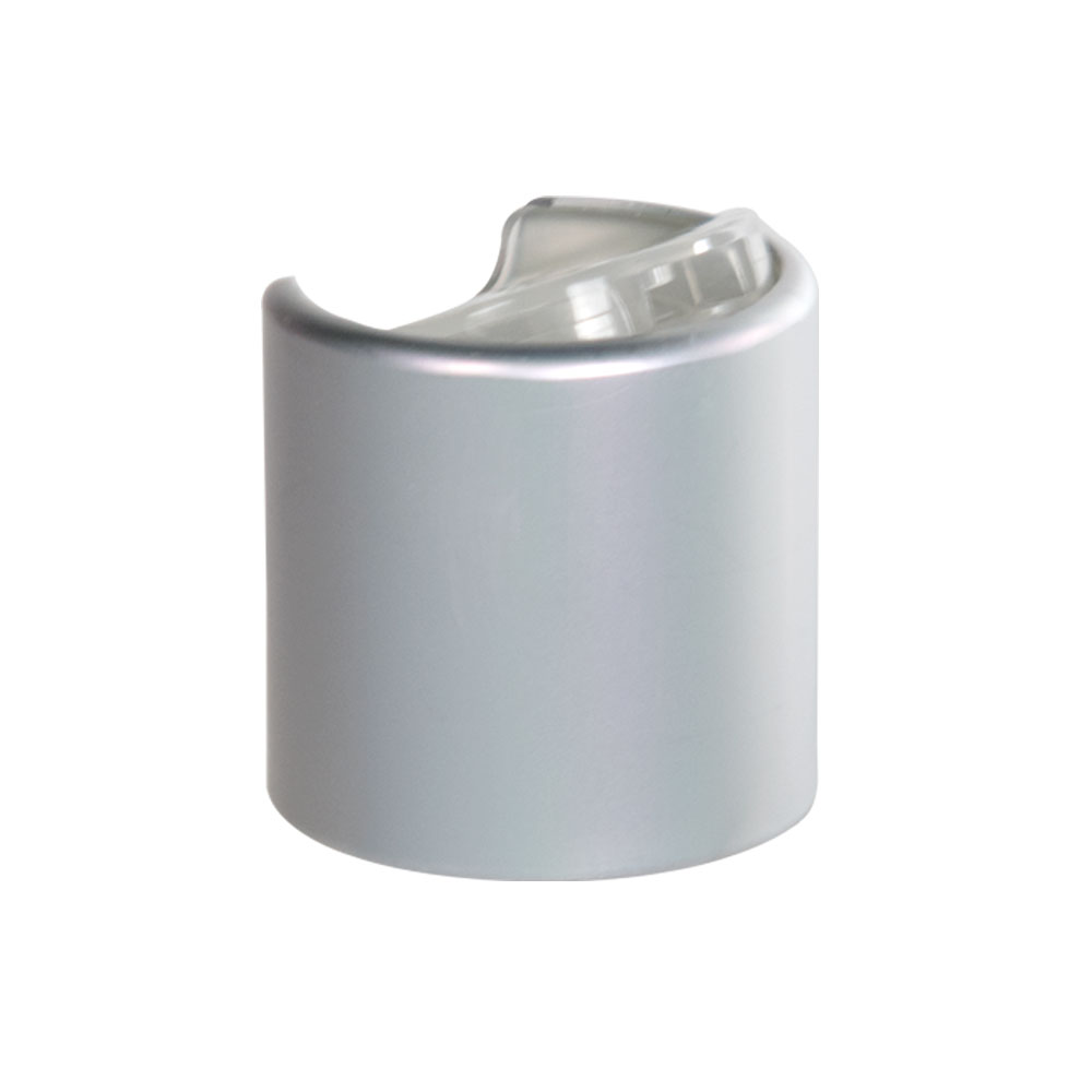 24/410 Brushed Aluminum & Natural ABS Disc-Top Dispensing Cap with 0. ...