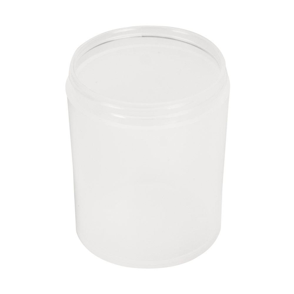 8 oz. Natural Polypropylene Straight-Sided Thick-Walled Round Jar with ...