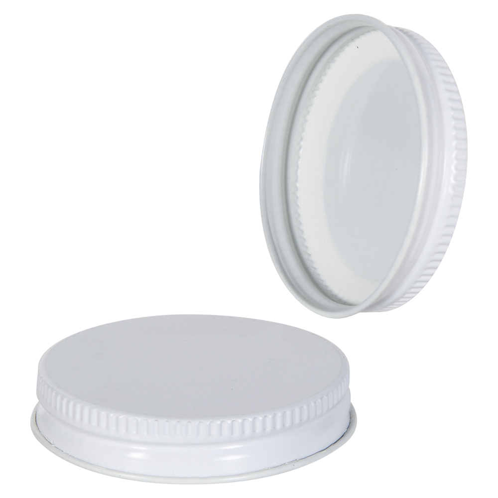 53/400 White Metal Cap with Plastisol Liner | U.S. Plastic Corp.