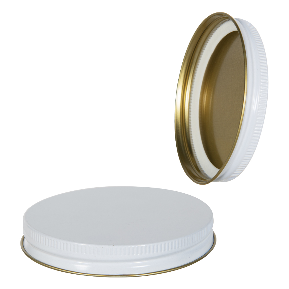 89/400 White Metal Cap with Plastisol Liner | U.S. Plastic Corp.