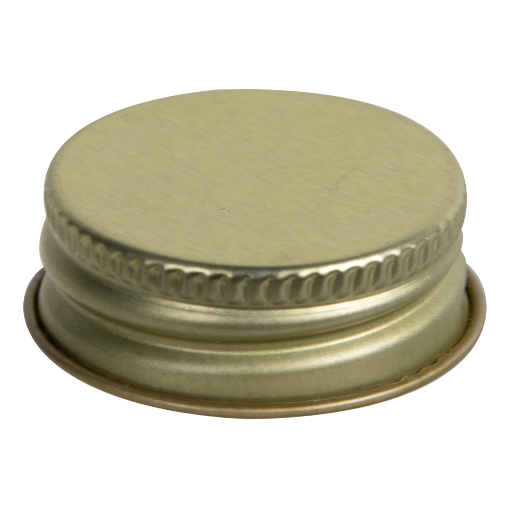 28/400 Gold Metal Cap with Full Cover Plastisol Liner | U.S. Plastic Corp.