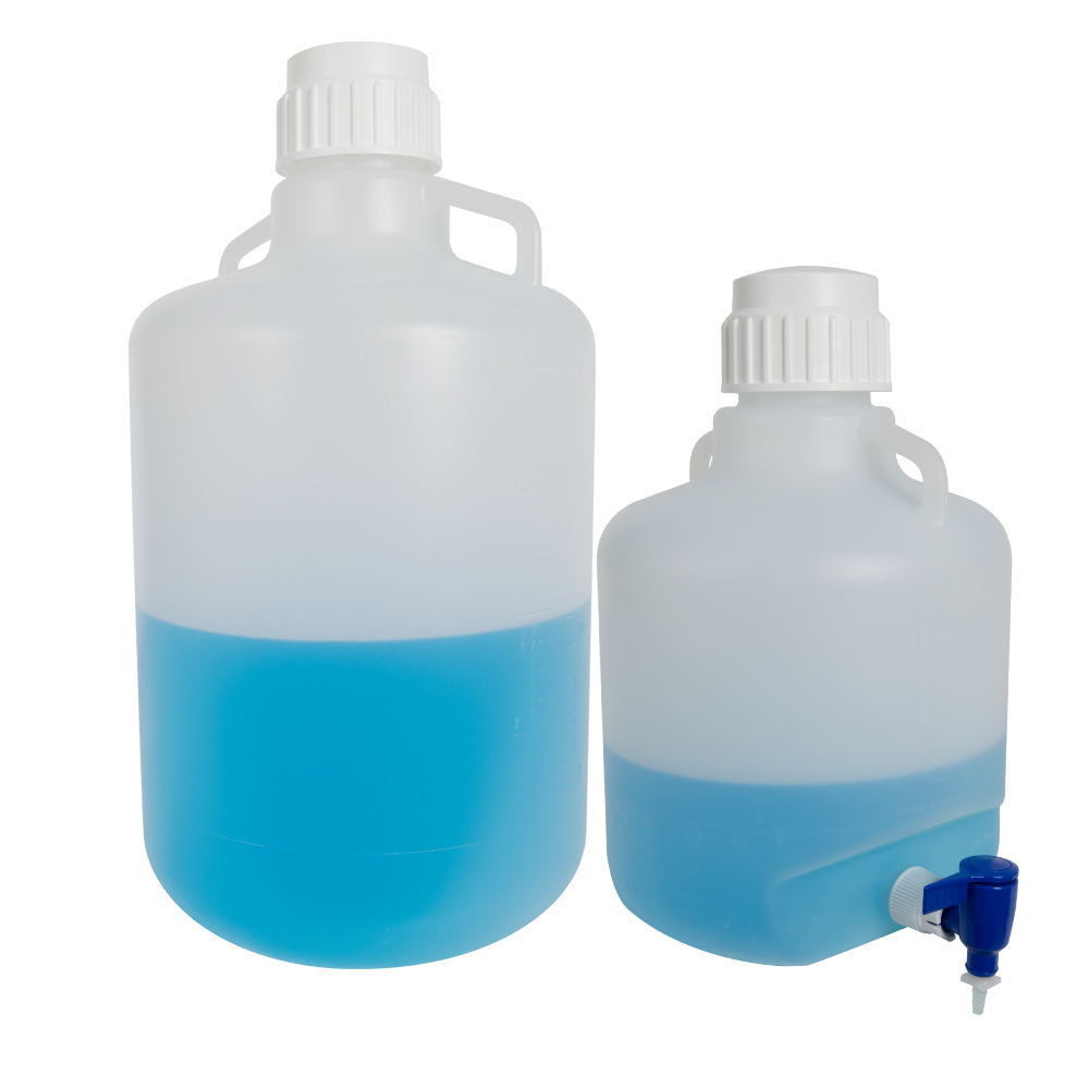 USP Class VI Autoclavable Round Polypropylene Carboys with 83mm White ...