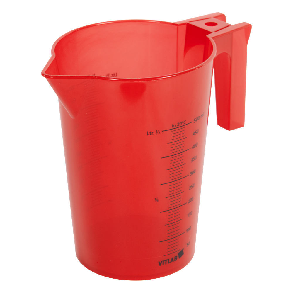 500mL Red Polypropylene Graduated Stackable Pitcher | U.S. Plastic Corp.
