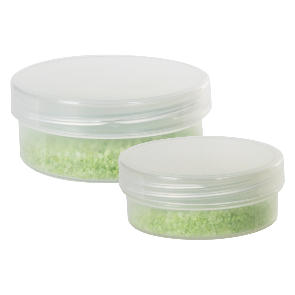 Polypropylene Low Profile Natural Jars with Caps | U.S. Plastic Corp.