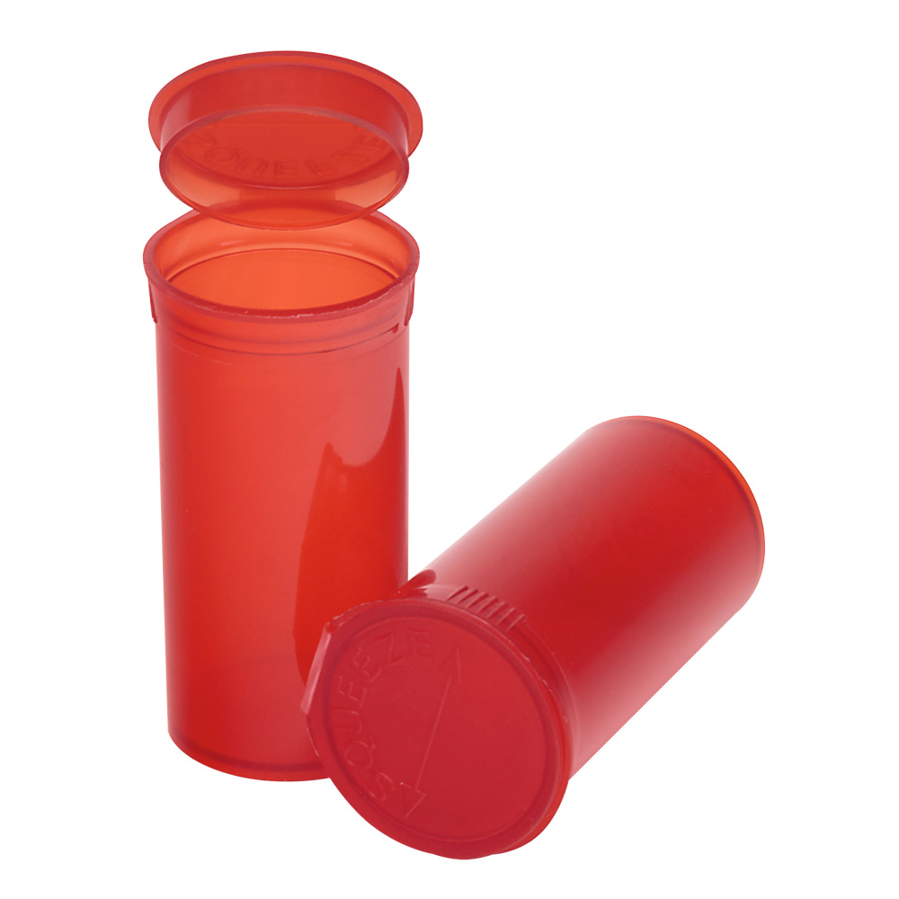 13 Dram/1.63 oz. Transparent Red Philips RX® Pop-Top Vial with Hinged ...