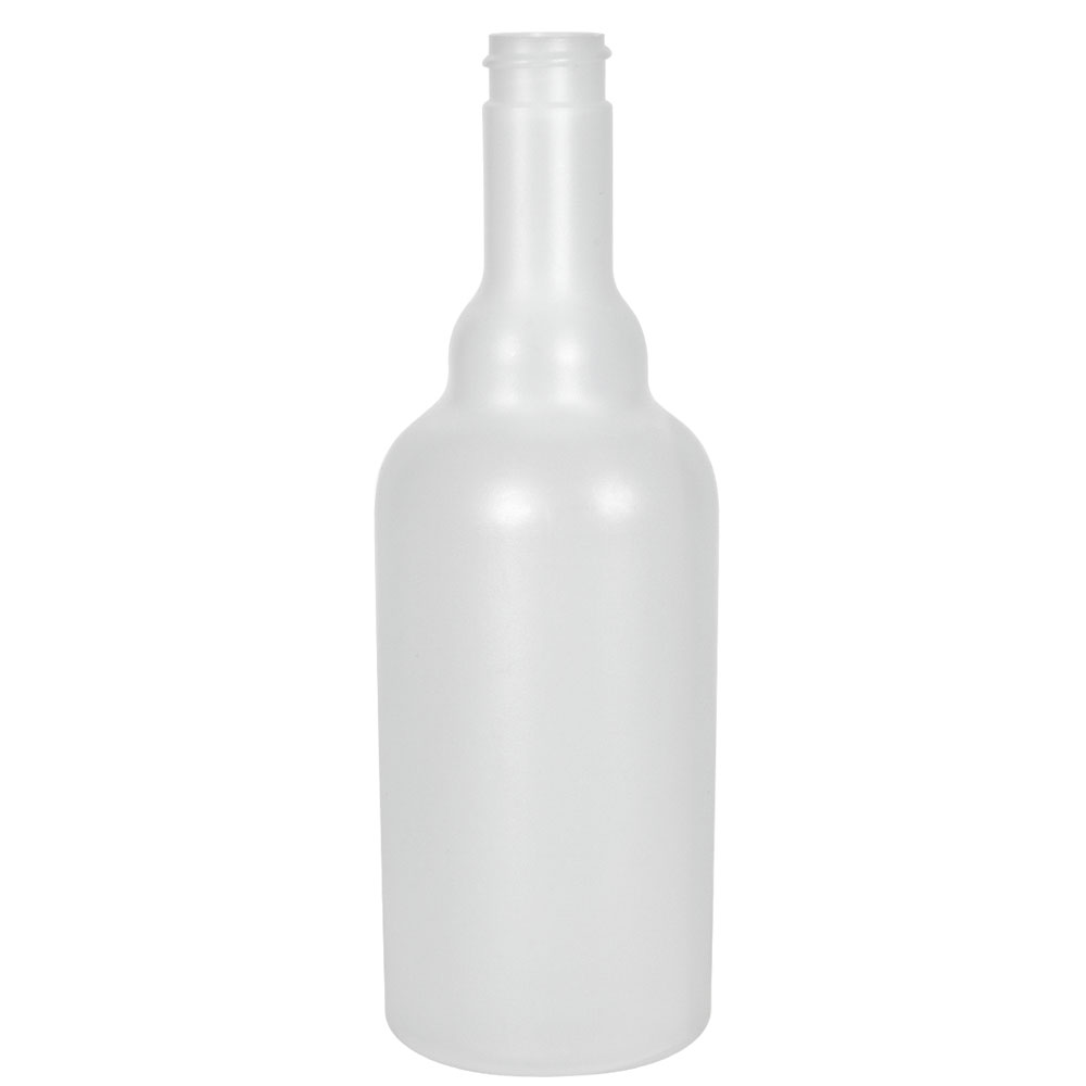 8 oz. Short Neck White HDPE Austin Round Cone Top Bottle with 22/400 ...