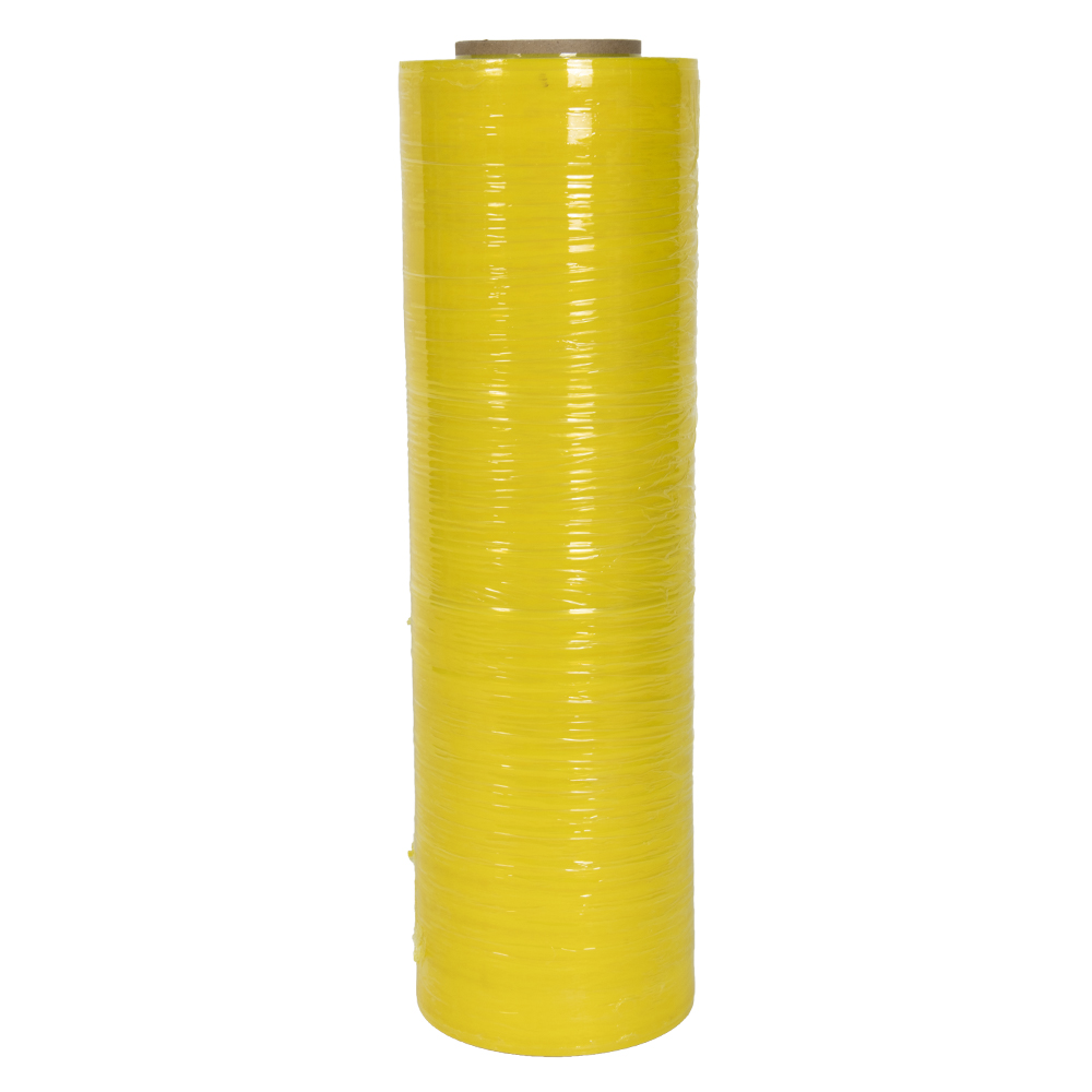 80 Gauge 18" x 1500' Yellow Stretch Wrap (Dispenser Sold Separately ...