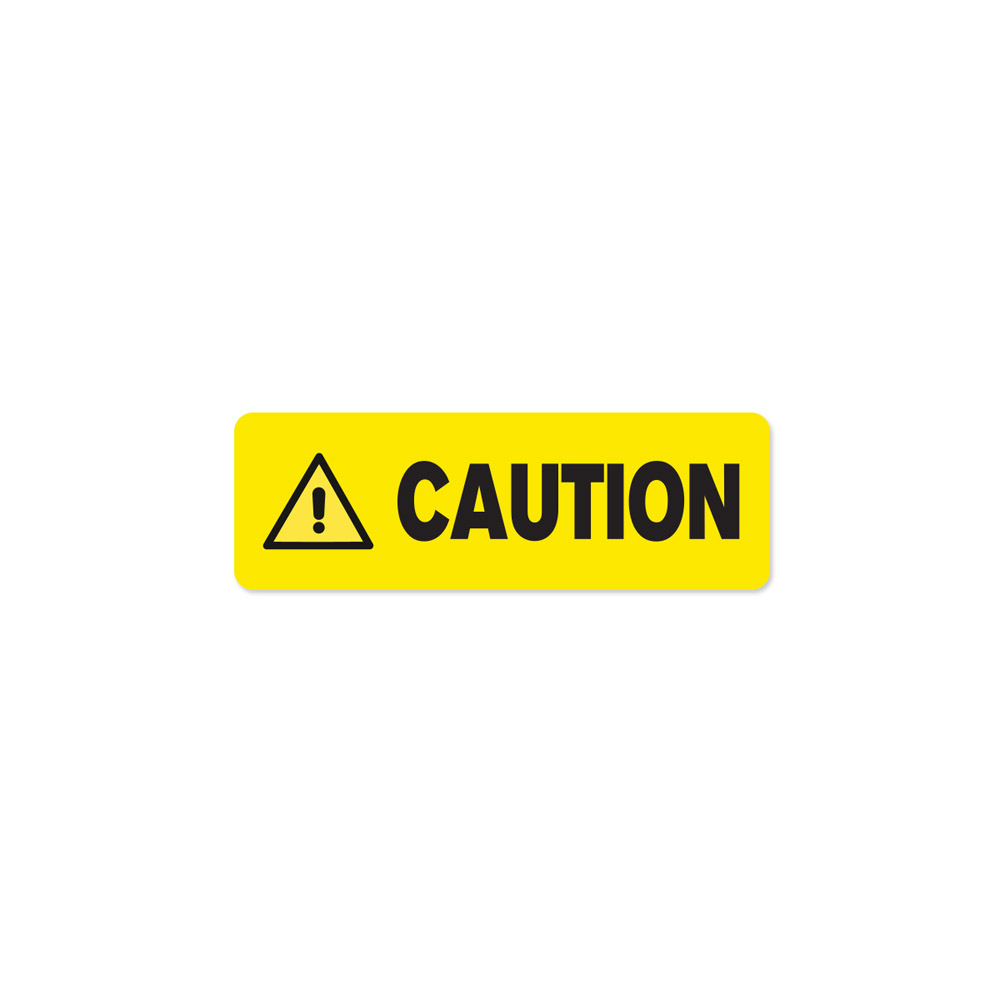 "Caution" Rectangular Paper Label - 3" x 1" | U.S. Plastic Corp.