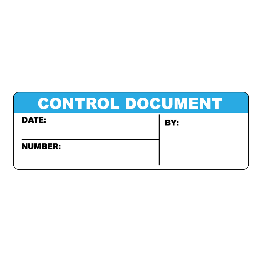 "Control Document" with "Date," "Number" & "By" Blocks Rectangular ...