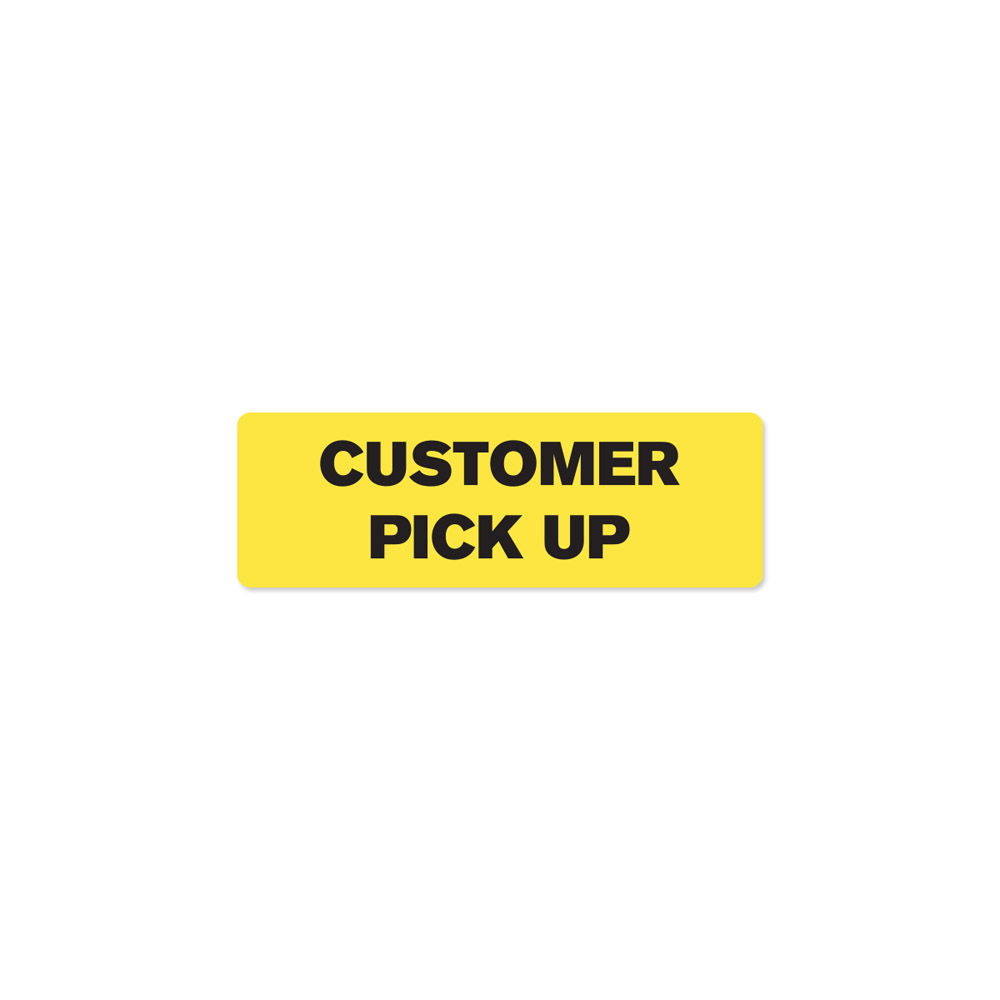"Customer Pick Up" Rectangular Paper Label - 3" x 1" | U.S. Plastic Corp.