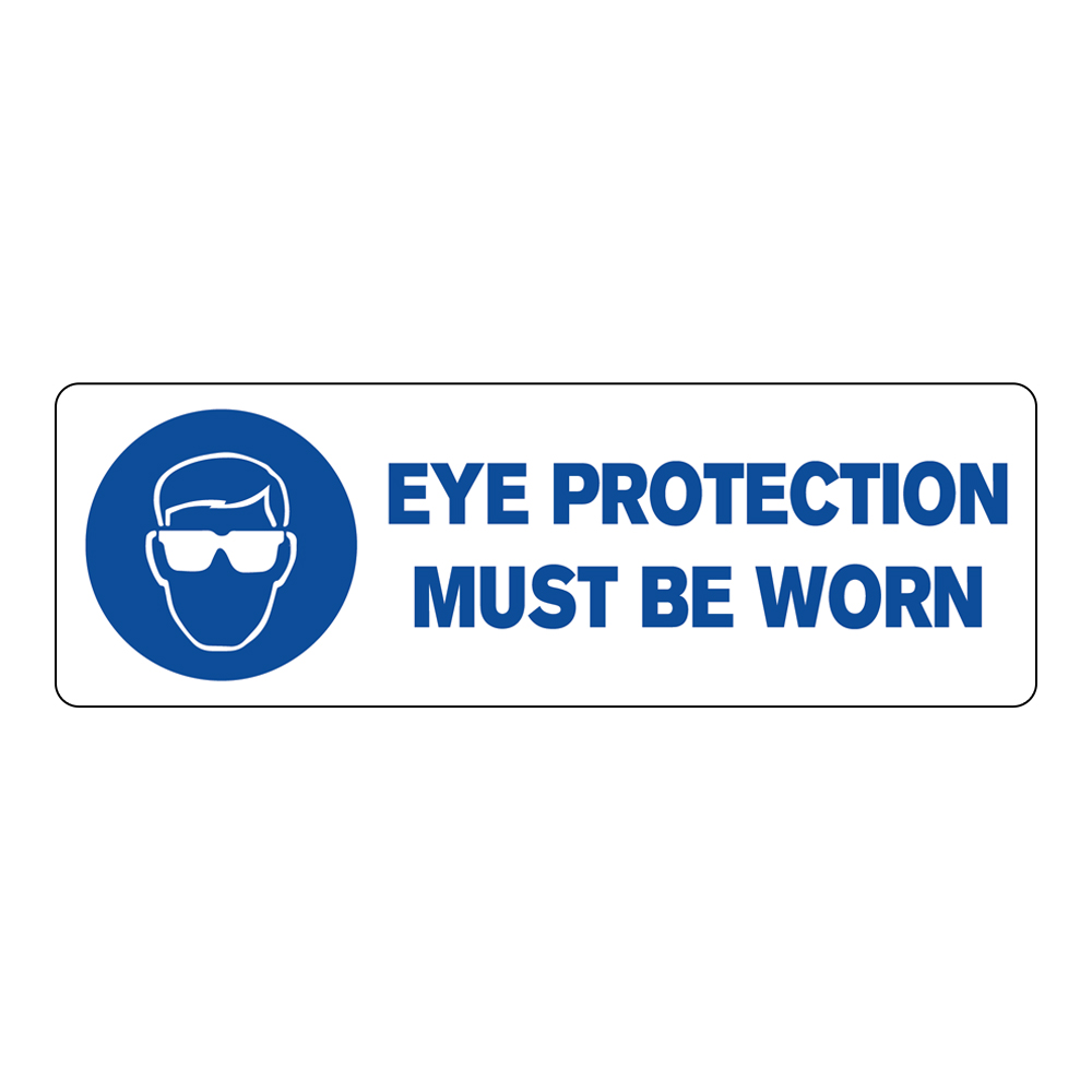 "Eye Protection Must Be Worn" Rectangular Paper Label with Symbol ...